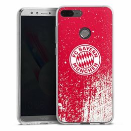 DeinDesign Handyhülle FC Bayern München Offizielles Lizenzprodukt FCB Splatter Rot - FCB, Huawei Honor 9 Lite Silikon Hülle Bumper Case Handy Schutzhü