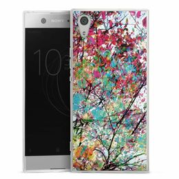 DeinDesign Handyhülle Malerei Blätter Kunst Autumn8, Sony Xperia XA 1 Silikon Hülle Bumper Case Handy Schutzhülle, weiß, transparent