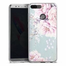 DeinDesign Handyhülle Blume Pastell Wasserfarbe Watercolour Flower, Huawei Honor 9 Lite Silikon Hülle Bumper Case Handy Schutzhülle, weiß
