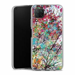 DeinDesign Handyhülle Malerei Blätter Kunst Autumn8, Huawei P40 Lite Silikon Hülle Bumper Case Handy Schutzhülle, weiß, transparent