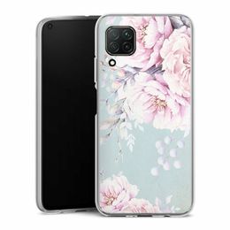 DeinDesign Handyhülle Blume Pastell Wasserfarbe Watercolour Flower, Huawei P40 Lite Silikon Hülle Bumper Case Handy Schutzhülle, weiß, transparent