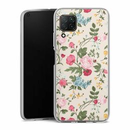 DeinDesign Handyhülle Vintage Ornamente Blumen Vintage Beauty, Huawei P40 Lite Silikon Hülle Bumper Case Handy Schutzhülle, weiß, transparent