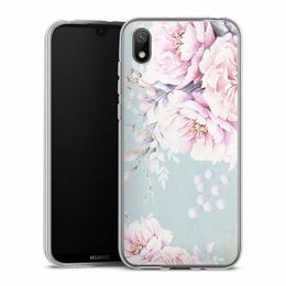 DeinDesign Handyhülle Blume Pastell Wasserfarbe Watercolour Flower, Huawei Y5 (2019) Silikon Hülle Bumper Case Handy Schutzhülle, weiß, transparent