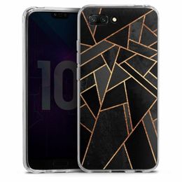 DeinDesign Handyhülle Dreiecke Muster Elisabeth Fredriksson Black Night Gold Print, Huawei Honor 10 Silikon Hülle Bumper Case Handy Schutzhülle, weiß
