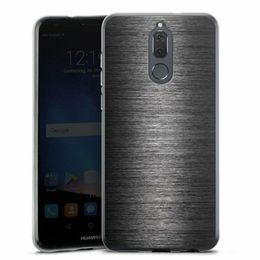 DeinDesign Handyhülle Metallic Look Metal Anthrazit Metal Look - Anthrazit, Huawei Mate 10 lite Silikon Hülle Bumper Case Handy Schutzhülle, weiß
