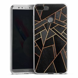 DeinDesign Handyhülle Dreiecke Muster Elisabeth Fredriksson Black Night Gold Print, Huawei Honor 9 Lite Silikon Hülle Bumper Case Handy Schutzhülle
