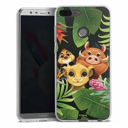 DeinDesign Handyhülle Disney Simba Timon und Pumbaa Simbas Friends, Huawei Honor 9 Lite Silikon Hülle Bumper Case Handy Schutzhülle, weiß, transparent