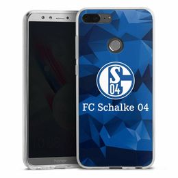 DeinDesign Handyhülle Muster Schalke 04 Camo, Huawei Honor 9 Lite Silikon Hülle Bumper Case Handy Schutzhülle, weiß, transparent