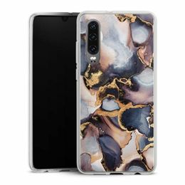 DeinDesign Handyhülle Marmor Elisabeth Fredriksson Farbverlauf Dreamy Ink Grey Gold Print, Huawei P30 Silikon Hülle Bumper Case Handy Schutzhülle