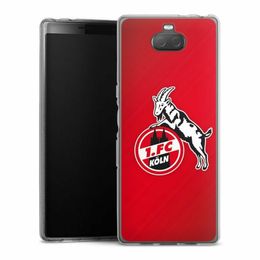 DeinDesign Handyhülle 1. FC Köln Offizielles Lizenzprodukt EffZeh 1. FC Köln rot, Sony Xperia 10 Plus Silikon Hülle Bumper Case Handy Schutzhülle