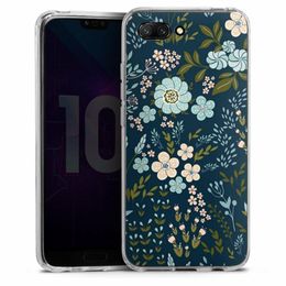 DeinDesign Handyhülle Blumen Muster Blau Floral Autumn 4, Huawei Honor 10 Silikon Hülle Bumper Case Handy Schutzhülle, weiß