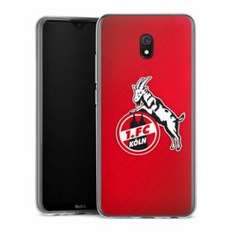 DeinDesign Handyhülle 1. FC Köln Offizielles Lizenzprodukt EffZeh 1. FC Köln rot, Xiaomi Redmi 8A Silikon Hülle Bumper Case Handy Schutzhülle, weiß