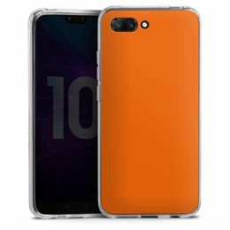DeinDesign Handyhülle einfarbig orange Farbe Mandarine, Huawei Honor 10 Silikon Hülle Bumper Case Handy Schutzhülle, weiß