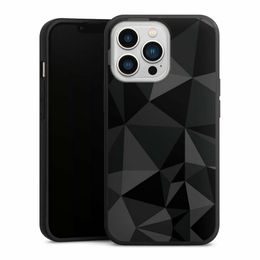 DeinDesign Handyhülle Geometric Muster Abstrakt Polygon Pattern Black, Apple iPhone 13 Pro Silikon Hülle Premium Case Handy Schutzhülle, schwarz