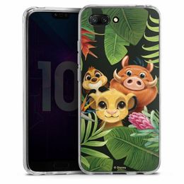 DeinDesign Handyhülle Disney Simba Timon und Pumbaa Simbas Friends, Huawei Honor 10 Silikon Hülle Bumper Case Handy Schutzhülle, weiß, transparent