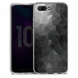 DeinDesign Handyhülle Mosaik Muster Tarnmuster Polygonal Mosaic Schwarz/Weiß, Huawei Honor 10 Silikon Hülle Bumper Case Handy Schutzhülle