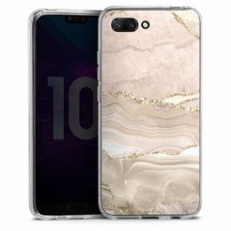 DeinDesign Handyhülle Glitzer Look Marmor Utart Rose Marble Dream Golden Stripes, Huawei Honor 10 Silikon Hülle Bumper Case Handy Schutzhülle, weiß
