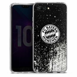 DeinDesign Handyhülle FC Bayern München Offizielles Lizenzprodukt FCB Splatter Schwarz - FCB, Huawei Honor 10 Silikon Hülle Bumper Case Handy Schutzhü
