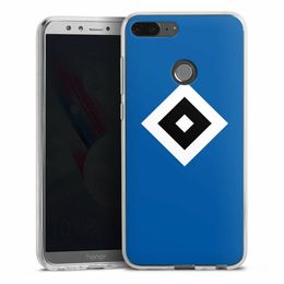 DeinDesign Handyhülle HSV Logo Hamburger SV HSV Blau, Huawei Honor 9 Lite Silikon Hülle Bumper Case Handy Schutzhülle, weiß, transparent