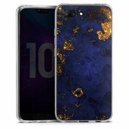 DeinDesign Handyhülle Marmor Gold Utart Blue and Golden Marble Look, Huawei Honor 10 Silikon Hülle Bumper Case Handy Schutzhülle, weiß, transparent