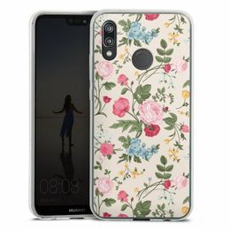 DeinDesign Handyhülle Vintage Ornamente Blumen Vintage Beauty, Huawei P20 Lite Silikon Hülle Bumper Case Handy Schutzhülle, weiß, transparent