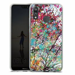 DeinDesign Handyhülle Malerei Blätter Kunst Autumn8, Huawei P20 Lite Silikon Hülle Bumper Case Handy Schutzhülle, weiß, transparent