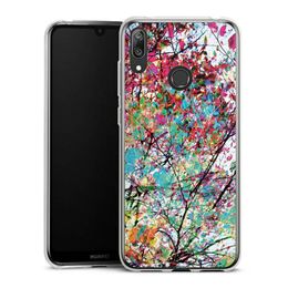 DeinDesign Handyhülle Malerei Blätter Kunst Autumn8, Huawei Y7 (2019) Silikon Hülle Bumper Case Handy Schutzhülle, weiß, transparent