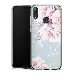 DeinDesign Handyhülle Blume Pastell Wasserfarbe Watercolour Flower, Huawei Y7 (2019) Silikon Hülle Bumper Case Handy Schutzhülle, weiß, transparent