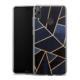 DeinDesign Handyhülle Elisabeth Fredriksson Dreiecke Abstrakt Navy Stone Gold Print, Huawei Y7 (2019) Silikon Hülle Bumper Case Handy Schutzhülle