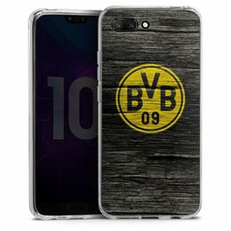 DeinDesign Handyhülle Borussia Dortmund BVB Holzoptik BVB Holzoptik, Huawei Honor 10 Silikon Hülle Bumper Case Handy Schutzhülle, weiß, transparent