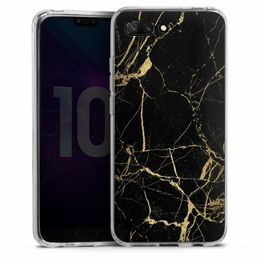 DeinDesign Handyhülle Marmor schwarz Muster BlackGoldMarble Look, Huawei Honor 10 Silikon Hülle Bumper Case Handy Schutzhülle, weiß, transparent