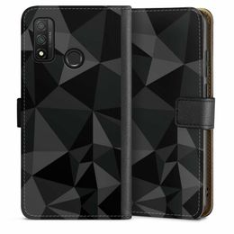 DeinDesign Handyhülle Geometric Muster Abstrakt Polygon Pattern Black, Huawei P Smart (2020) Hülle Handy Flip Case Wallet Cover, schwarz