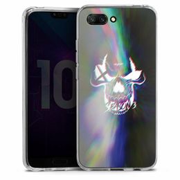 DeinDesign Handyhülle Totenkopf Moji Youtube Glitch Skull, Huawei Honor 10 Silikon Hülle Bumper Case Handy Schutzhülle, weiß, transparent