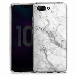 DeinDesign Handyhülle Stein Marmor Muster Marmor, Huawei Honor 10 Silikon Hülle Bumper Case Handy Schutzhülle, weiß, transparent
