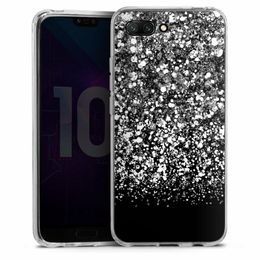 DeinDesign Handyhülle Glitzer Look Schneeflocken Muster Snow Fall Glitter Look, Huawei Honor 10 Silikon Hülle Bumper Case Handy Schutzhülle, weiß