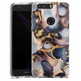 DeinDesign Handyhülle Marmor Elisabeth Fredriksson Farbverlauf Dreamy Ink Grey Gold Print, Huawei Honor 8 Silikon Hülle Bumper Case Handy Schutzhülle