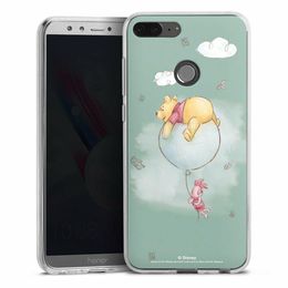 DeinDesign Handyhülle Winnie Puuh Disney Bär Uncheered by a Balloon, Huawei Honor 9 Lite Silikon Hülle Bumper Case Handy Schutzhülle, weiß