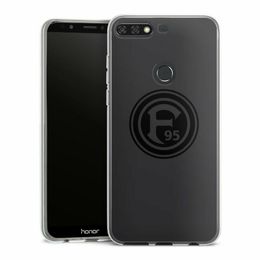 DeinDesign Handyhülle F95 Dunkel F95, Huawei Y7 (2018) Silikon Hülle Bumper Case Handy Schutzhülle, weiß, transparent