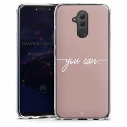 DeinDesign Handyhülle Spruch Sprüche Motivation You Can, Huawei Mate 20 Lite Silikon Hülle Bumper Case Handy Schutzhülle, weiß, transparent