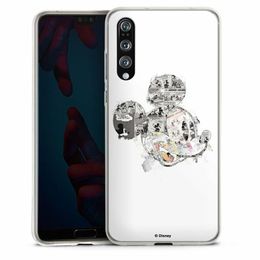 DeinDesign Handyhülle Mickey Mouse Offizielles Lizenzprodukt Disney Mickey Mouse - Collage, Huawei P20 Pro Silikon Hülle Bumper Case Handy Schutzhülle