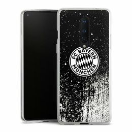 DeinDesign Handyhülle FC Bayern München Offizielles Lizenzprodukt FCB Splatter Schwarz - FCB, OnePlus 8 Silikon Hülle Bumper Case Handy Schutzhülle Sm