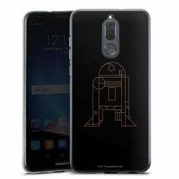 DeinDesign Handyhülle Star Wars R2D2 Fanartikel R2D2 Line Art, Huawei Mate 10 lite Silikon Hülle Bumper Case Handy Schutzhülle, weiß, transparent