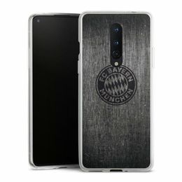 DeinDesign Handyhülle Metallic Look FCB FC Bayern München Metalllook FCB Logo einfarbig, OnePlus 8 Silikon Hülle Bumper Case Handy Schutzhülle Smartph