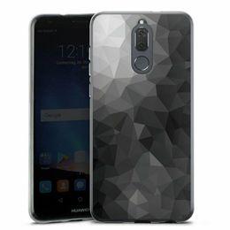 DeinDesign Handyhülle Mosaik Muster Tarnmuster Polygonal Mosaic Schwarz/Weiß, Huawei Mate 10 lite Silikon Hülle Bumper Case Handy Schutzhülle