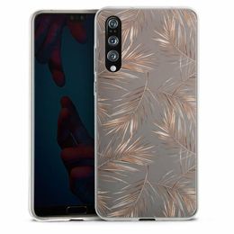 DeinDesign Handyhülle Gold & Kupfer Muster Palme Palmneedles, Huawei P20 Pro Silikon Hülle Bumper Case Handy Schutzhülle, weiß, transparent