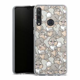 DeinDesign Handyhülle Disney Klopfer Bambi Thumper Pattern, Huawei Y6p Silikon Hülle Bumper Case Handy Schutzhülle, weiß, transparent