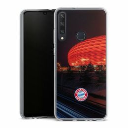 DeinDesign Handyhülle FC Bayern München FCB Stadion Allianz Arena bei Nacht FCB, Huawei Y6p Silikon Hülle Bumper Case Handy Schutzhülle, weiß
