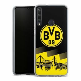 DeinDesign Handyhülle BVB Borussia Dortmund Stadion BVB Two Tone, Huawei Y6p Silikon Hülle Bumper Case Handy Schutzhülle, weiß, transparent