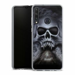 DeinDesign Handyhülle Totenkopf Schädel Trinity, Huawei Y6p Silikon Hülle Bumper Case Handy Schutzhülle, weiß, transparent