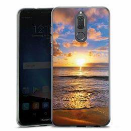 DeinDesign Handyhülle Meer Sonnenuntergang Strand Strand, Huawei Mate 10 lite Silikon Hülle Bumper Case Handy Schutzhülle, weiß, transparent